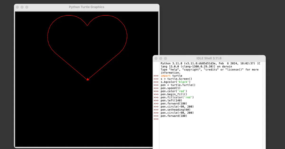 How To Code A Heart Using Pythons Turtle Library